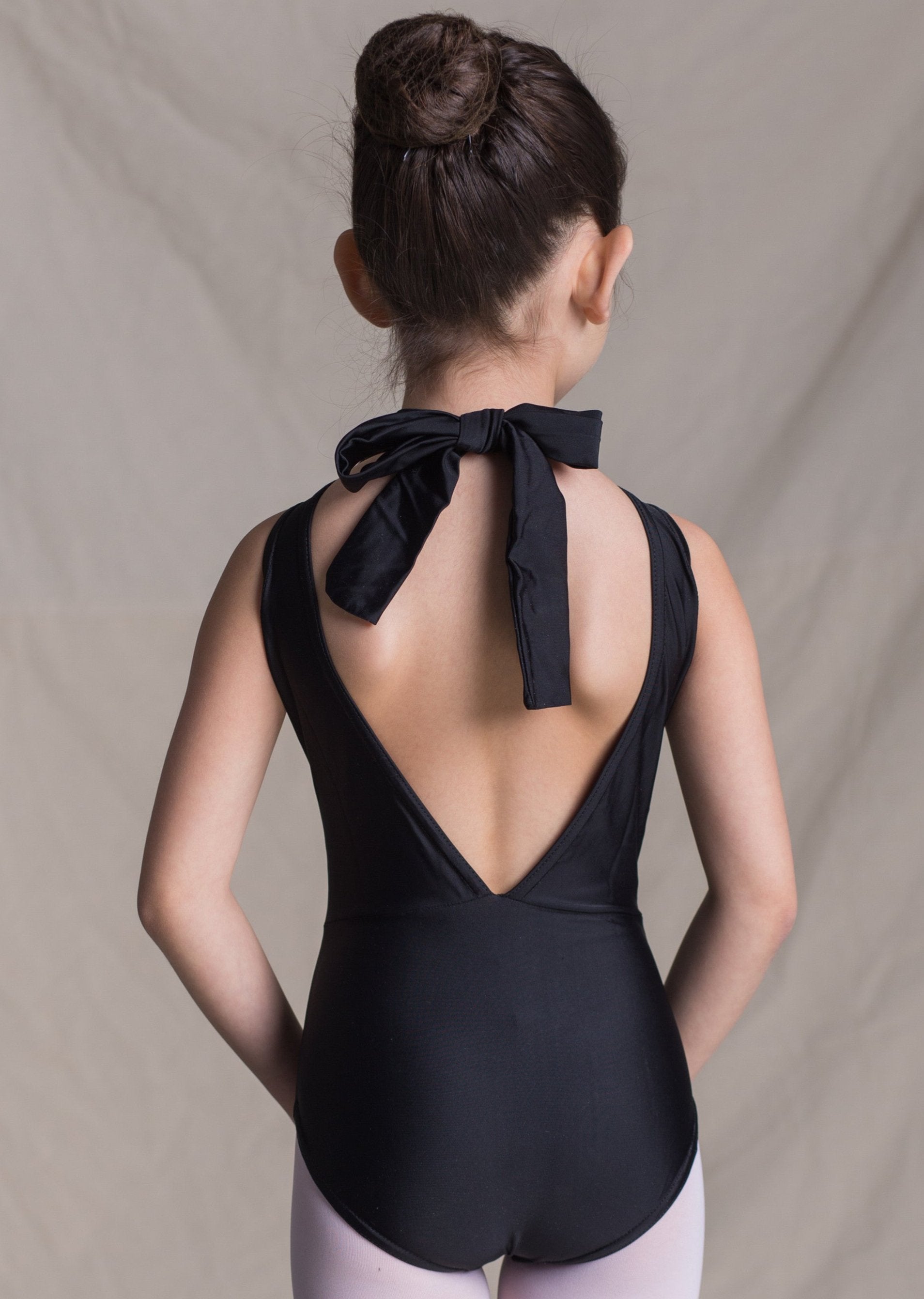 Children collection: Holly Leotard- Turtleneck Leotard with Back Bow T